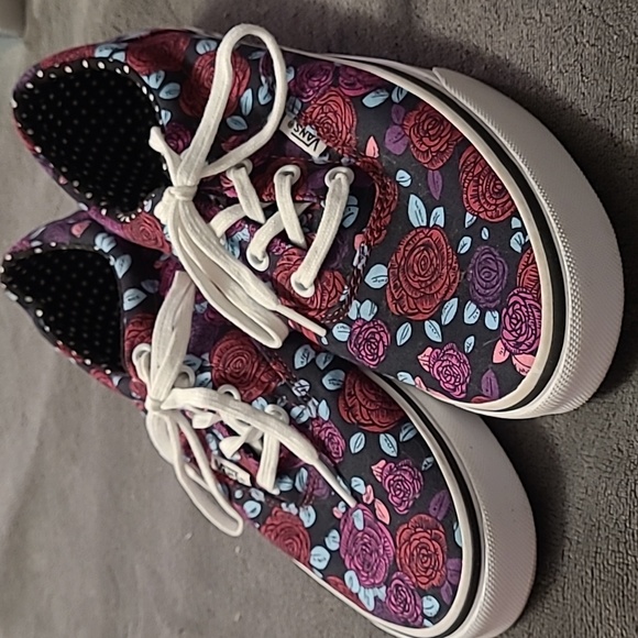 Vans | Shoes | Rose Patterned Vans Shoes | Poshmark